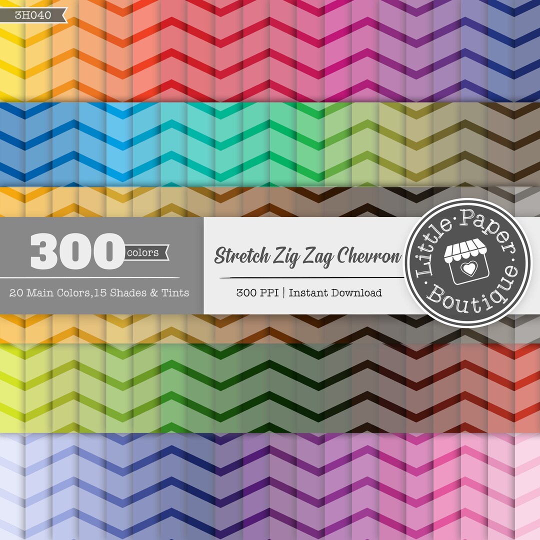 300 Rainbow Chevron Digital Paper Set Chevron Paper Pack, Chevron ...