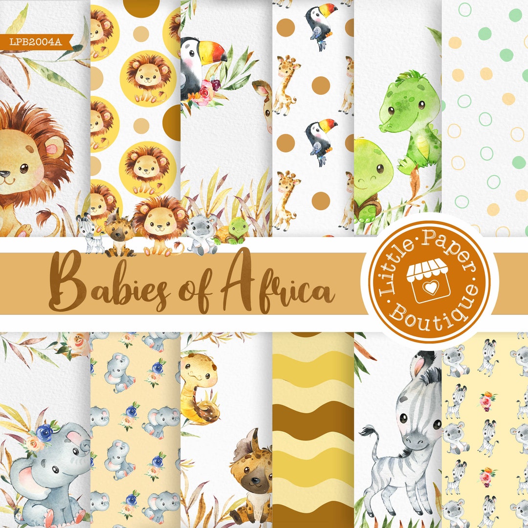 King of the Jungle Digital Paper,lion King Scrapbook Papers,africa Lion ...