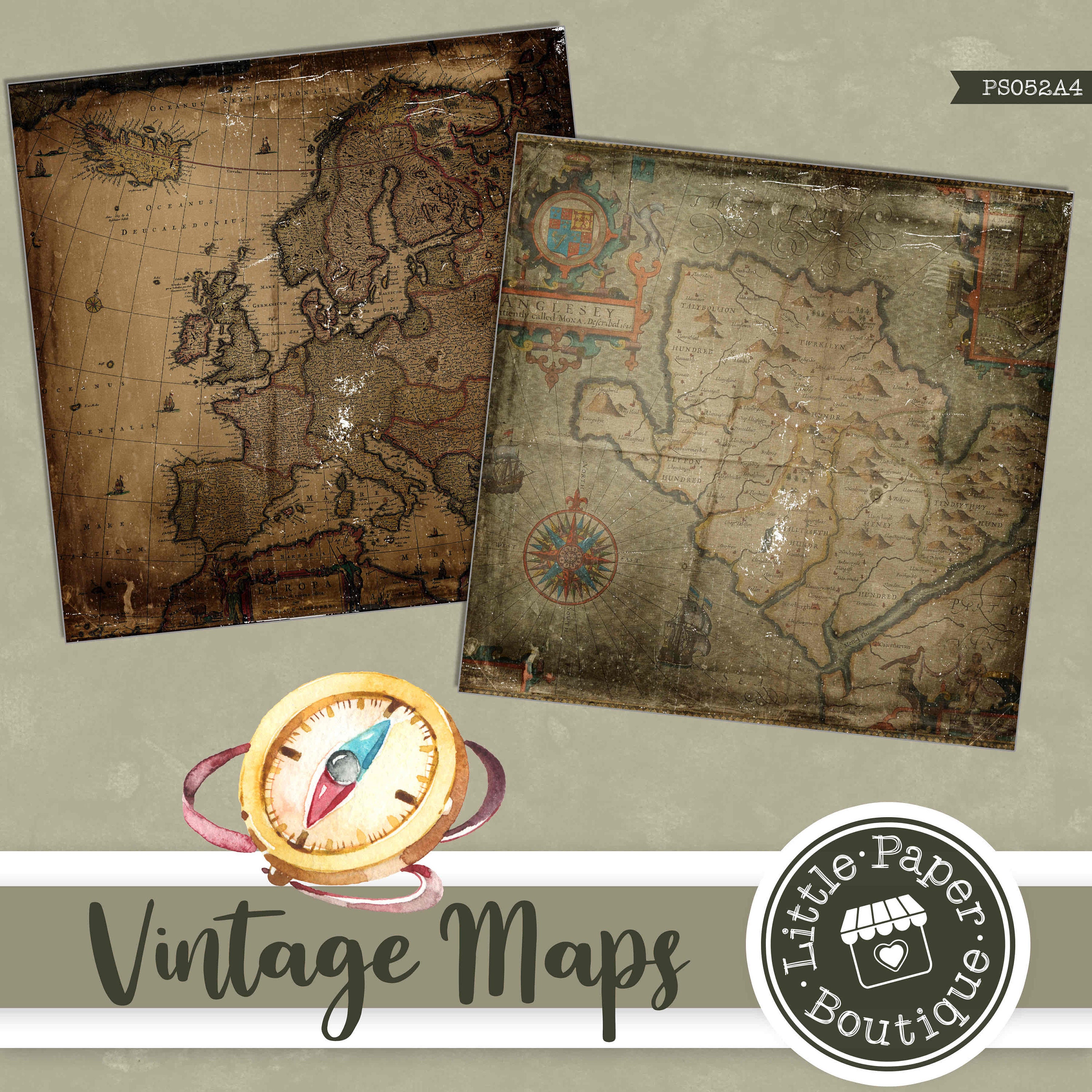 Digital Antique Map Printable Antique Old Map Double - Etsy