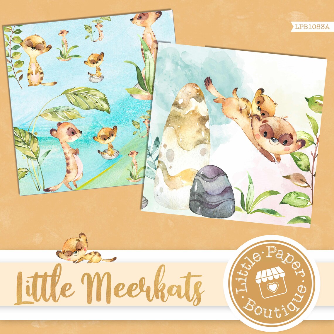 Africa Meerkat Watercolor Nursery Art Baby Shower Animals - Etsy
