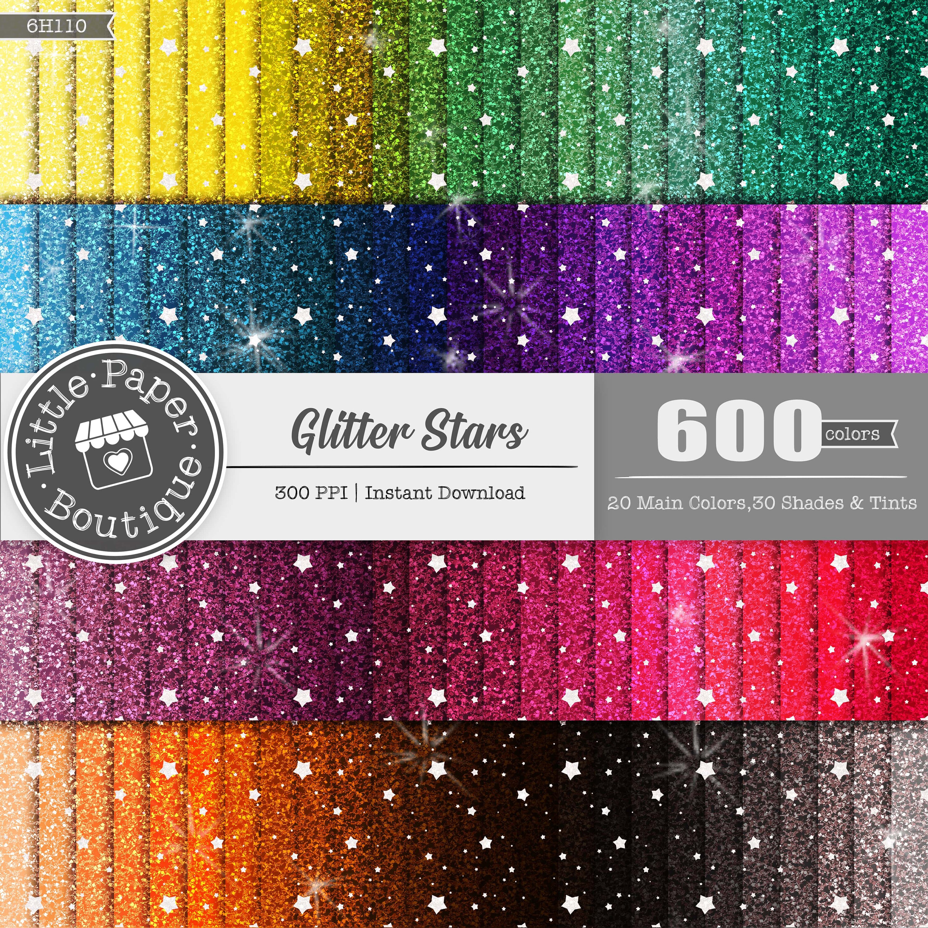 600 Pastel Glitter Stars Printable Background for COMMERCIAL USE ...