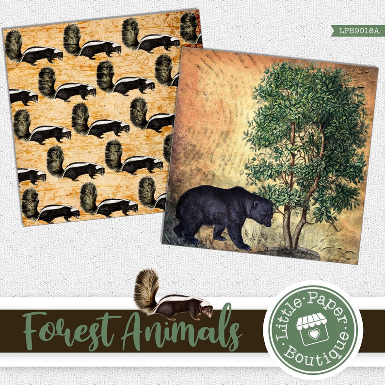 Woodland Animal Digital Paper Printable Forest Papers - Etsy