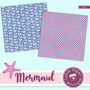 The Little Mermaid Digital Paper, Princess Ariel Scrapbook Papers ...