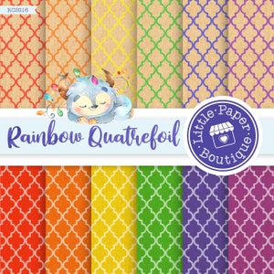 Quatrefoil Digital Paper Pack Digital Scrapbook Papers Pastel ...