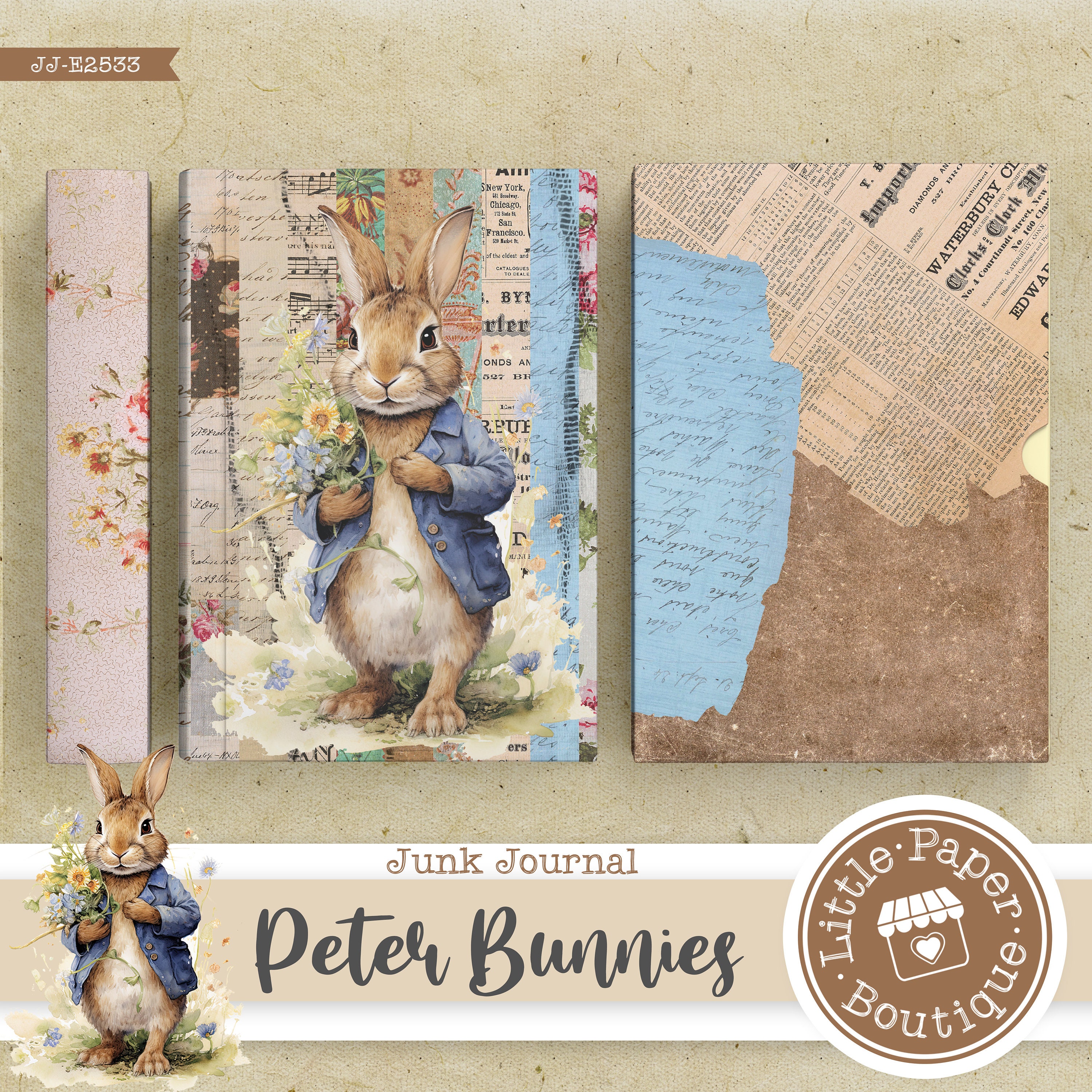 Peter Rabbit by Beatrix Potter Digital Junk Journal Kit (FULL KIT) With ...
