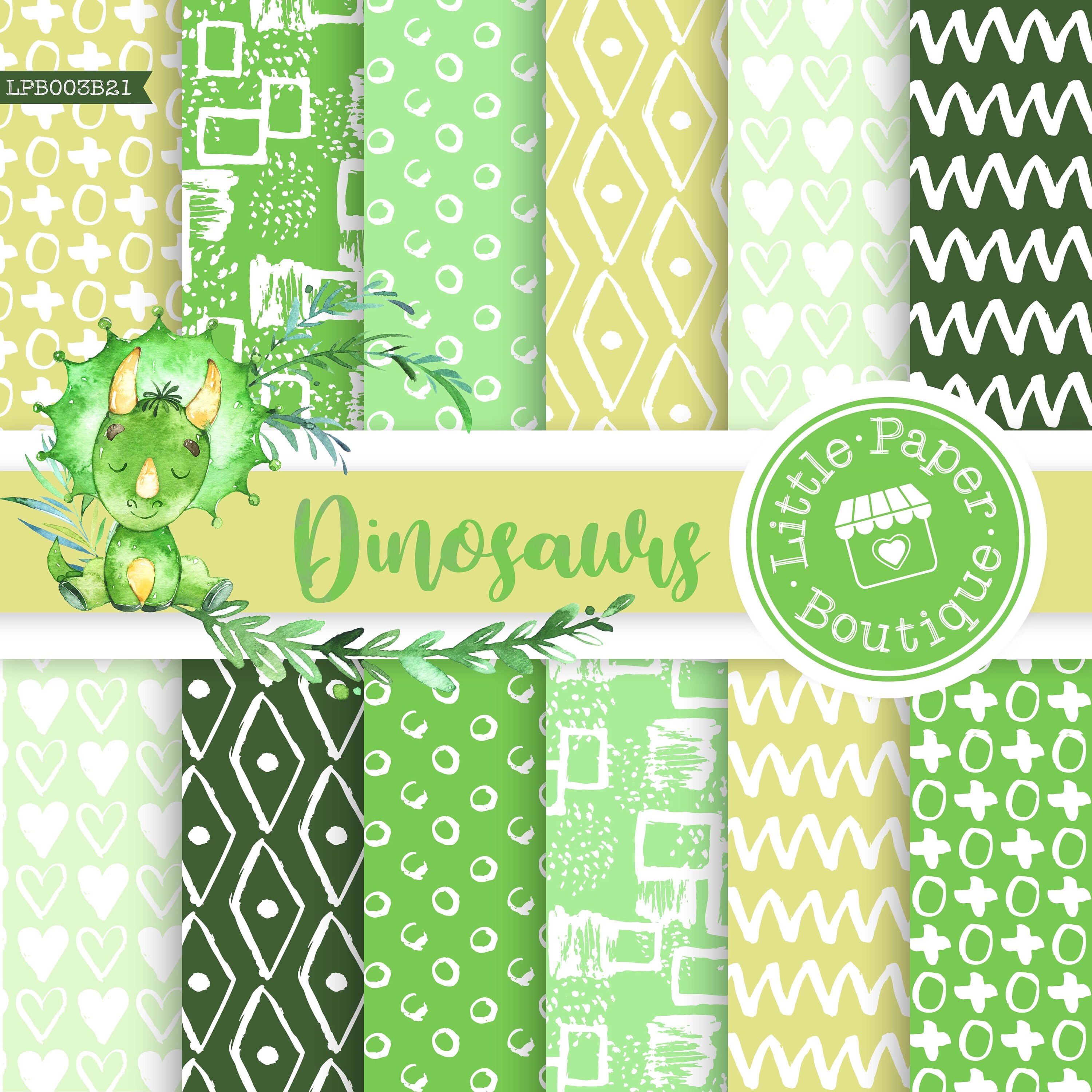 Dinosaurs Digital Paper Dinosaur Scrapbookdinosaur T-rex - Etsy