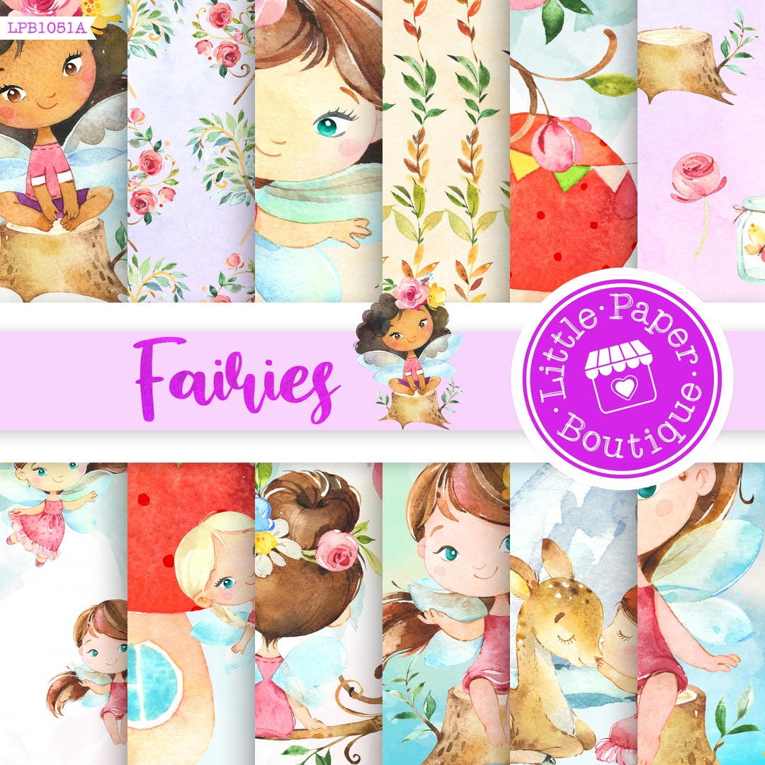 Baby Girl Digital Paper, Fairy Digital Paper,fairy Paper Pack,digital ...