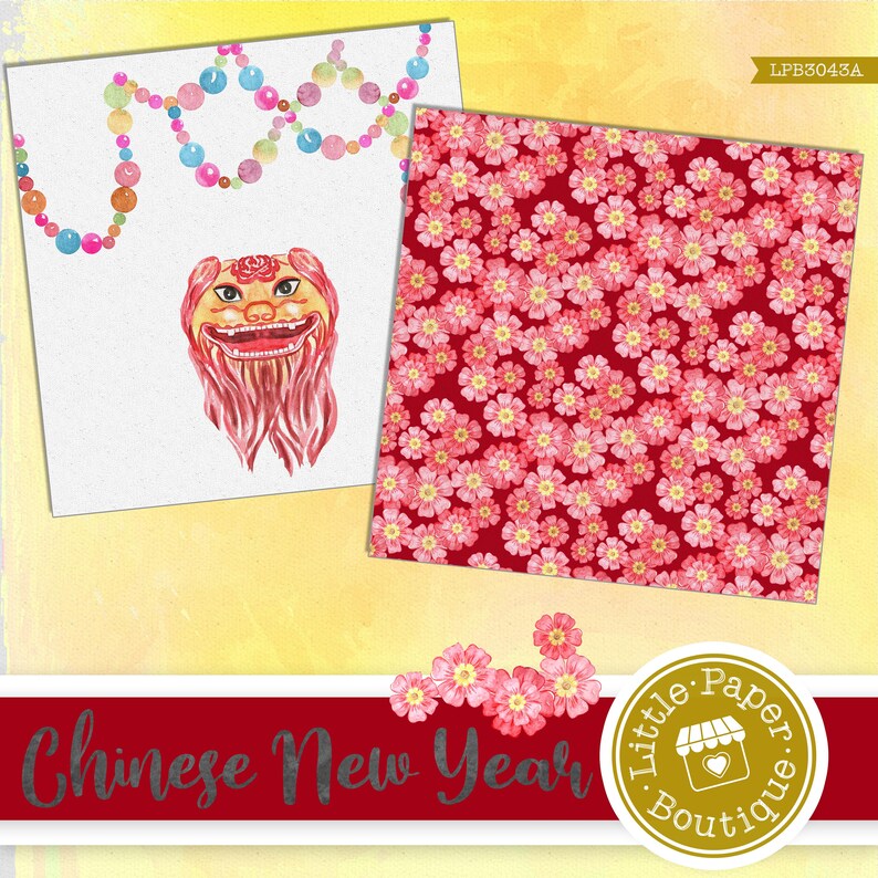 Vintage Chinese Dragon Art Digital Paper Pack. Red & Gold - Etsy