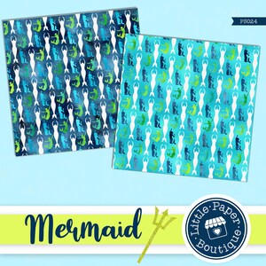 Mermaid Glitter Digital Papers, Nautical Papers, Ocean Papers, Glitter ...