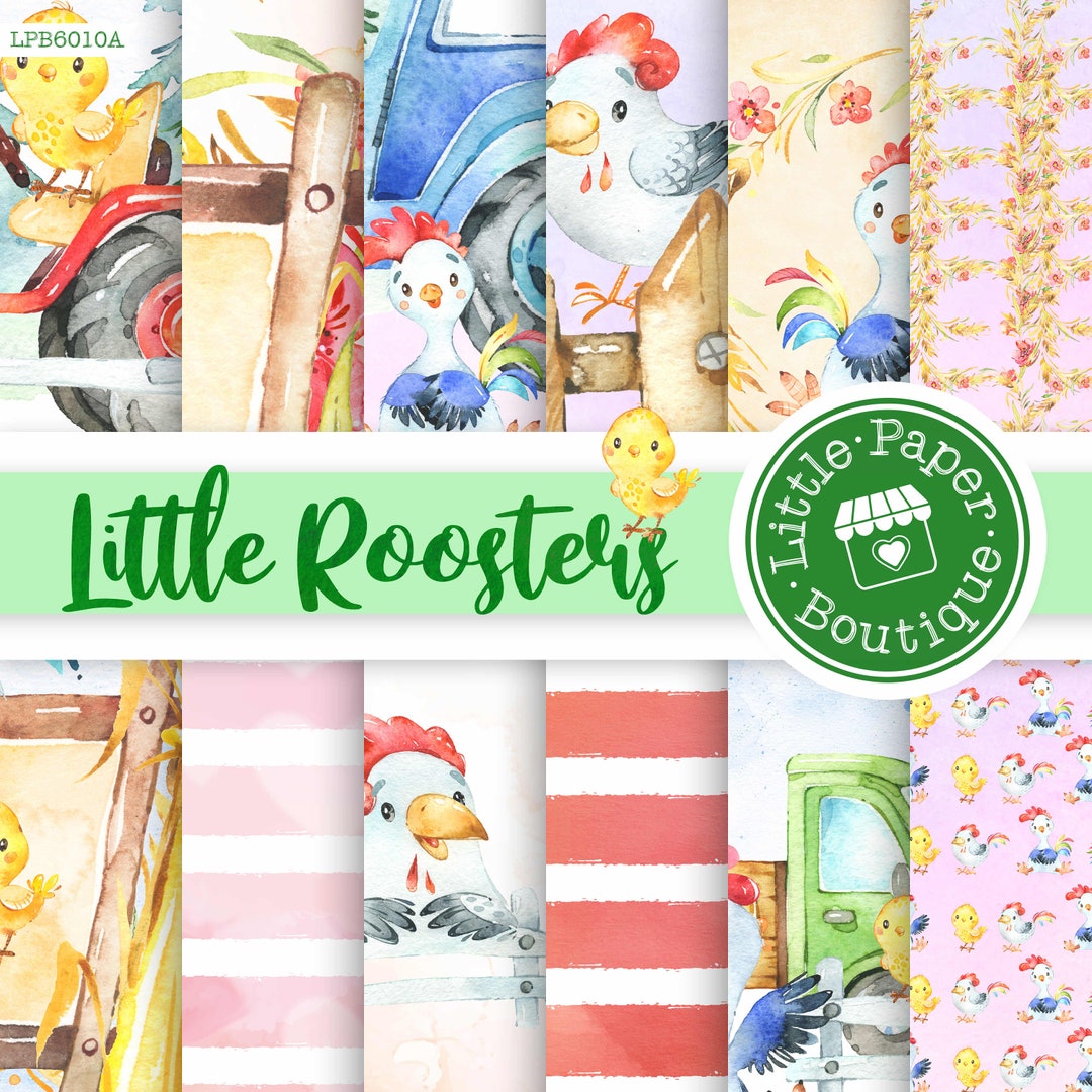 Chicken Digital Paper, Printable Paper, Farm Pattern, Chicken Pattern ...