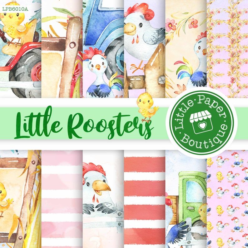 Chicken Digital Paper Printable Paper Farm Pattern Chicken | Etsy