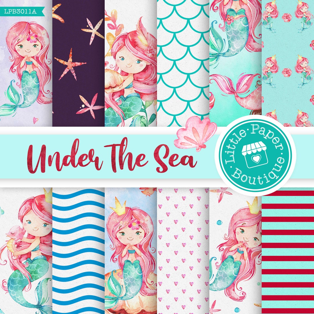 Mermaid Digital Papers, Mermaid Papers, Mermaids, Princess Papers ...