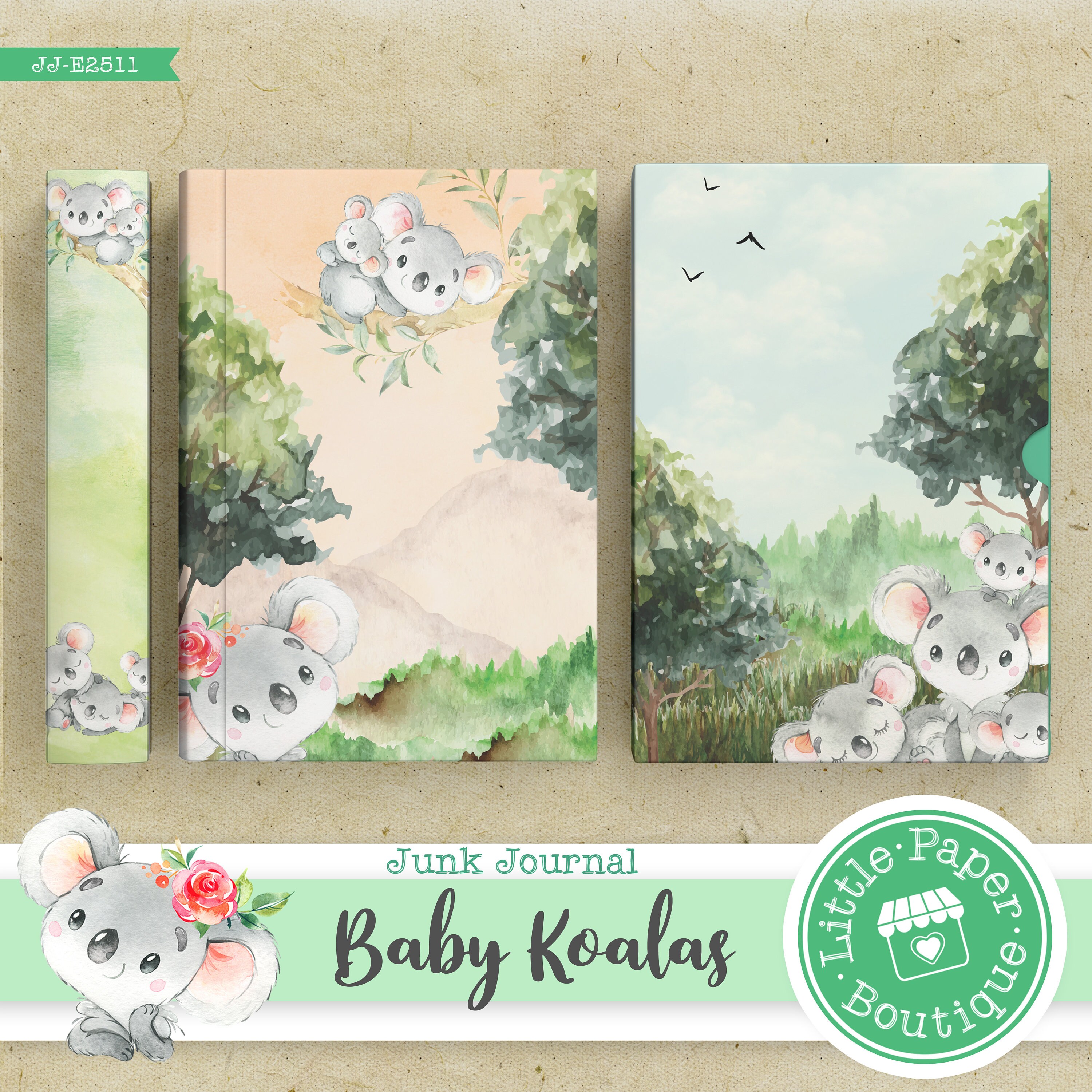 Koala Bear Family Digital Junk Journal Kit FULL KIT With - Etsy
