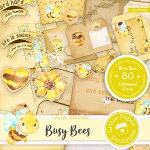 Honeybees Buzzing Digital Junk Journal Kit (FULL KIT) With Scrapbook ...
