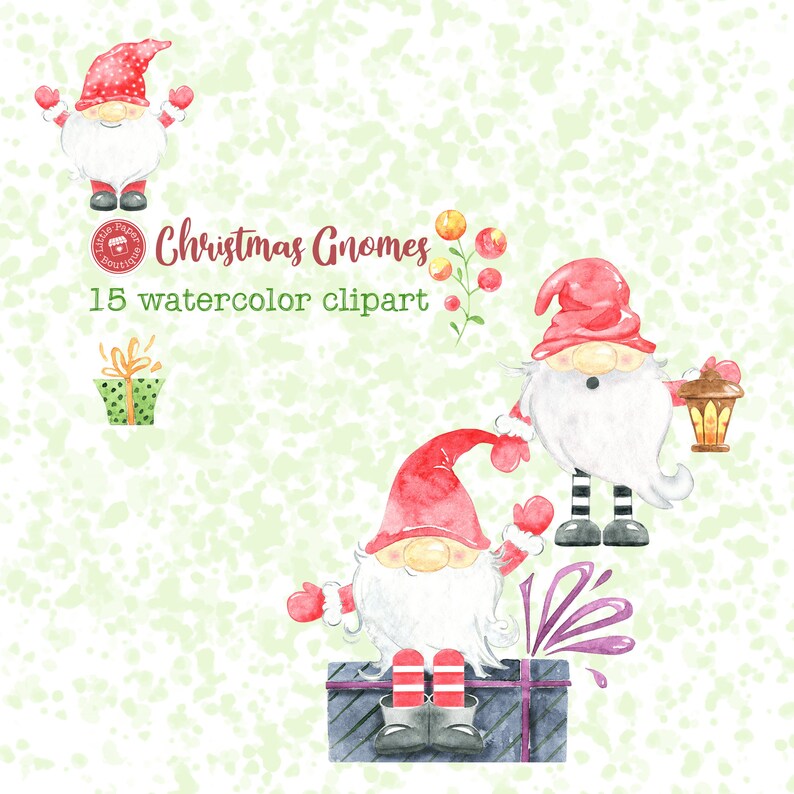 Gnome Clipart Printable Christmas Gnomes Clipart. - Etsy
