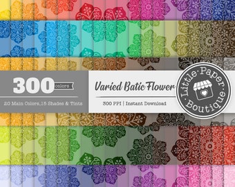 Tinted Swirls Digital Paper, 100 Rainbow Doodle Floral Pattern ...