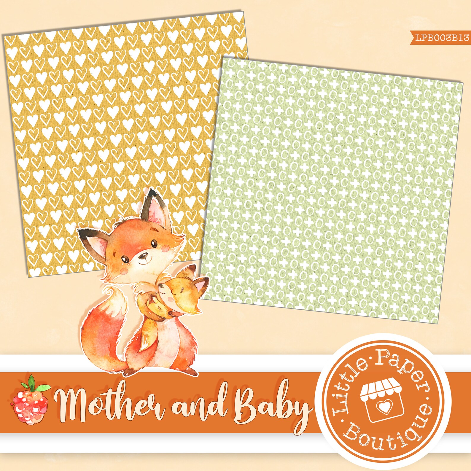 Fox Print Scrapbook Paper Fox Paper Fox Pattern Arctic | Etsy