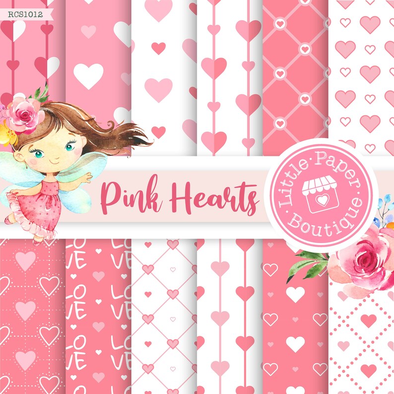 Baby Girl Pinks Digital Scrapbook Paper Pack Instant Download ...