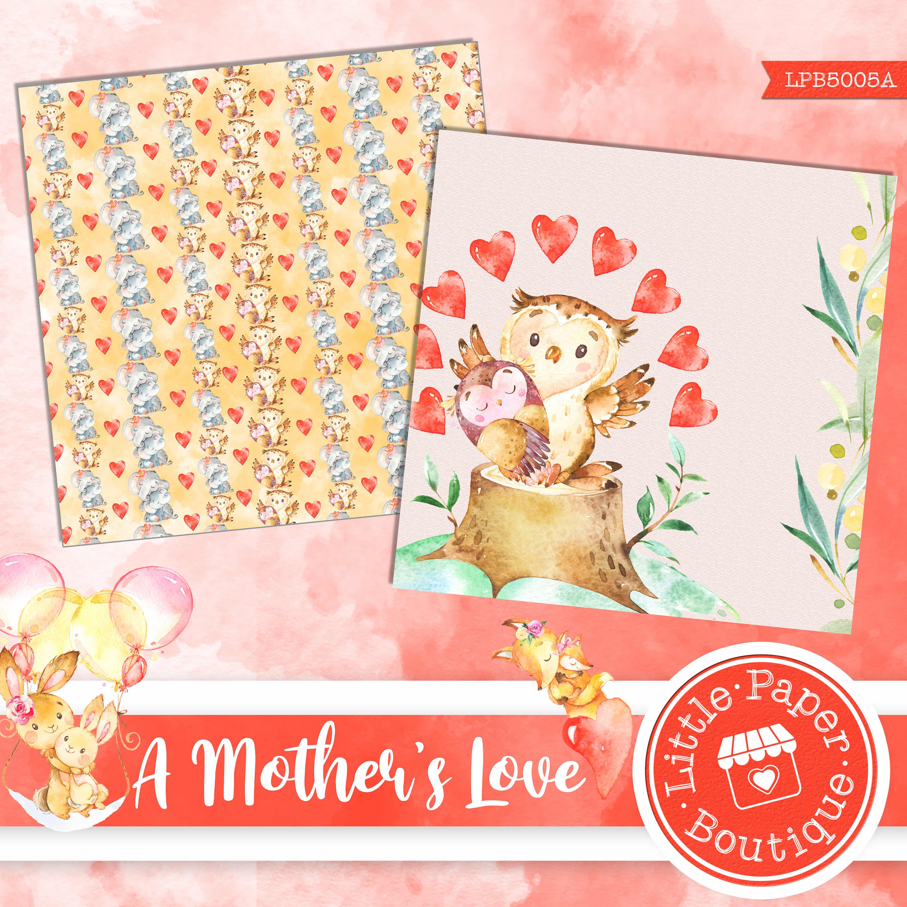Baby Girl Digital Paper Mother and Baby Mommy and Me Digital - Etsy