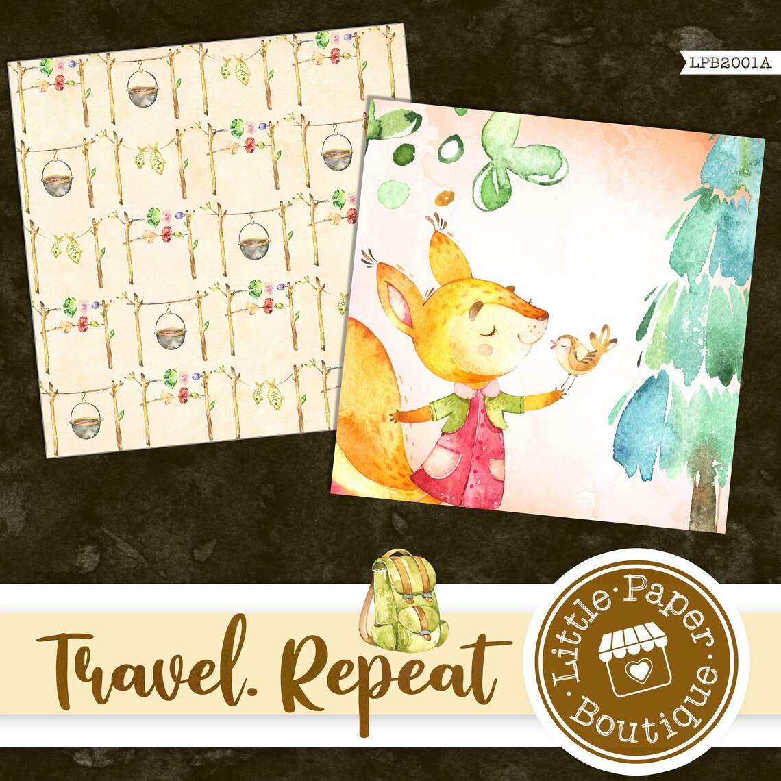 Camping Digital Paper Pack Camping Digital Background - Etsy