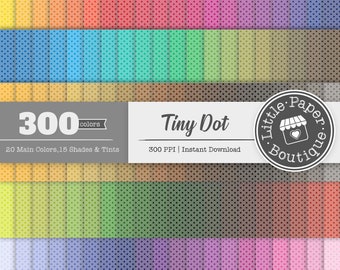 Tiny Polka Dot Digital Paper 100 Rainbow Colors Small Polka Dots Dotted ...