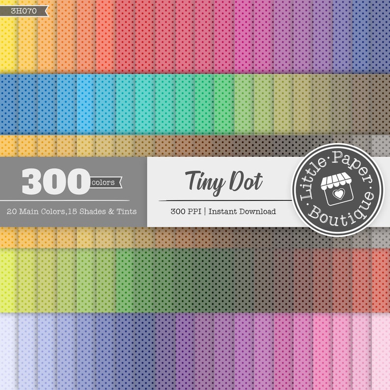 Tiny Polka Dot Digital Paper 100 Rainbow Colors Small Polka Dots Dotted ...