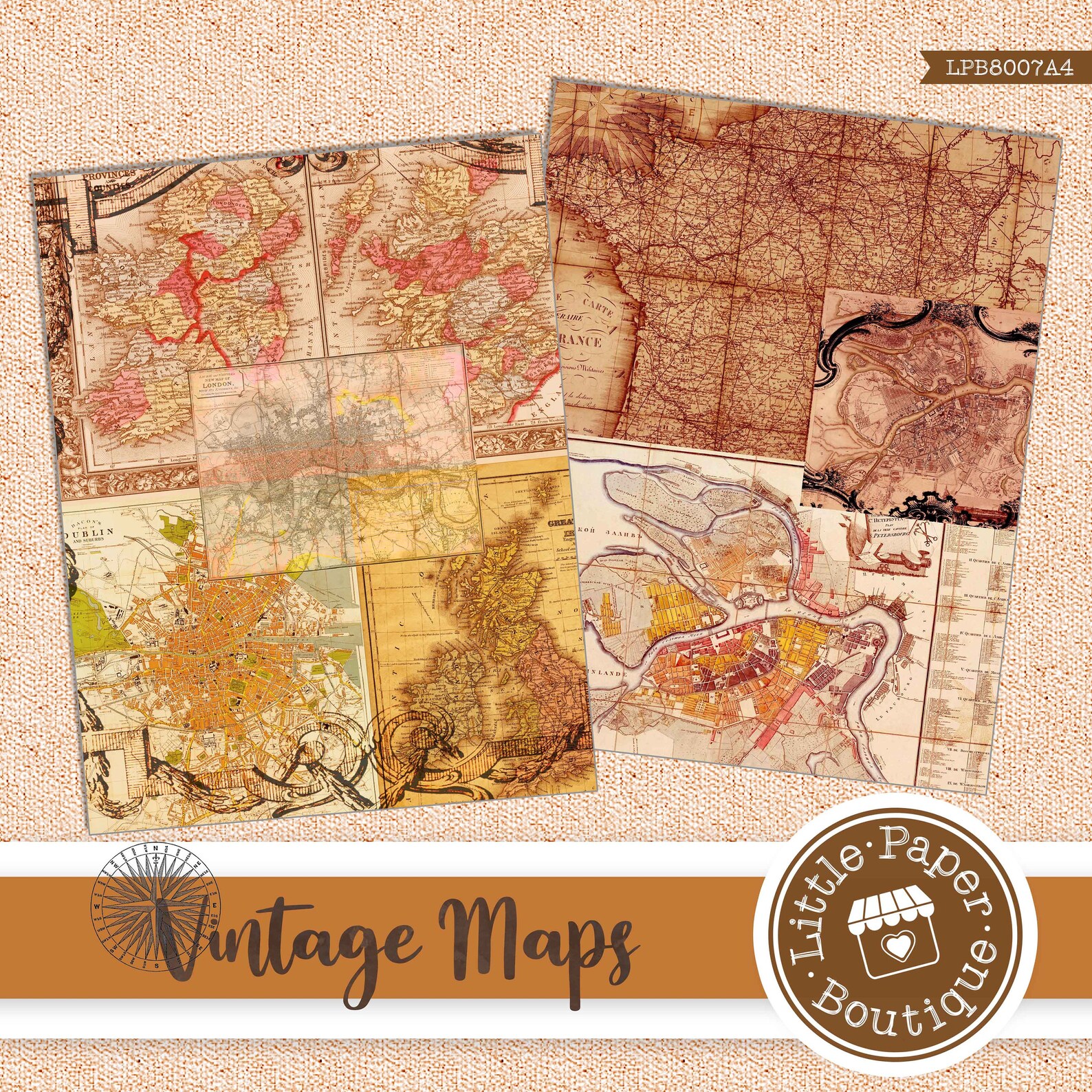 Digital Antique Map Printable Antique Old Map Double - Etsy