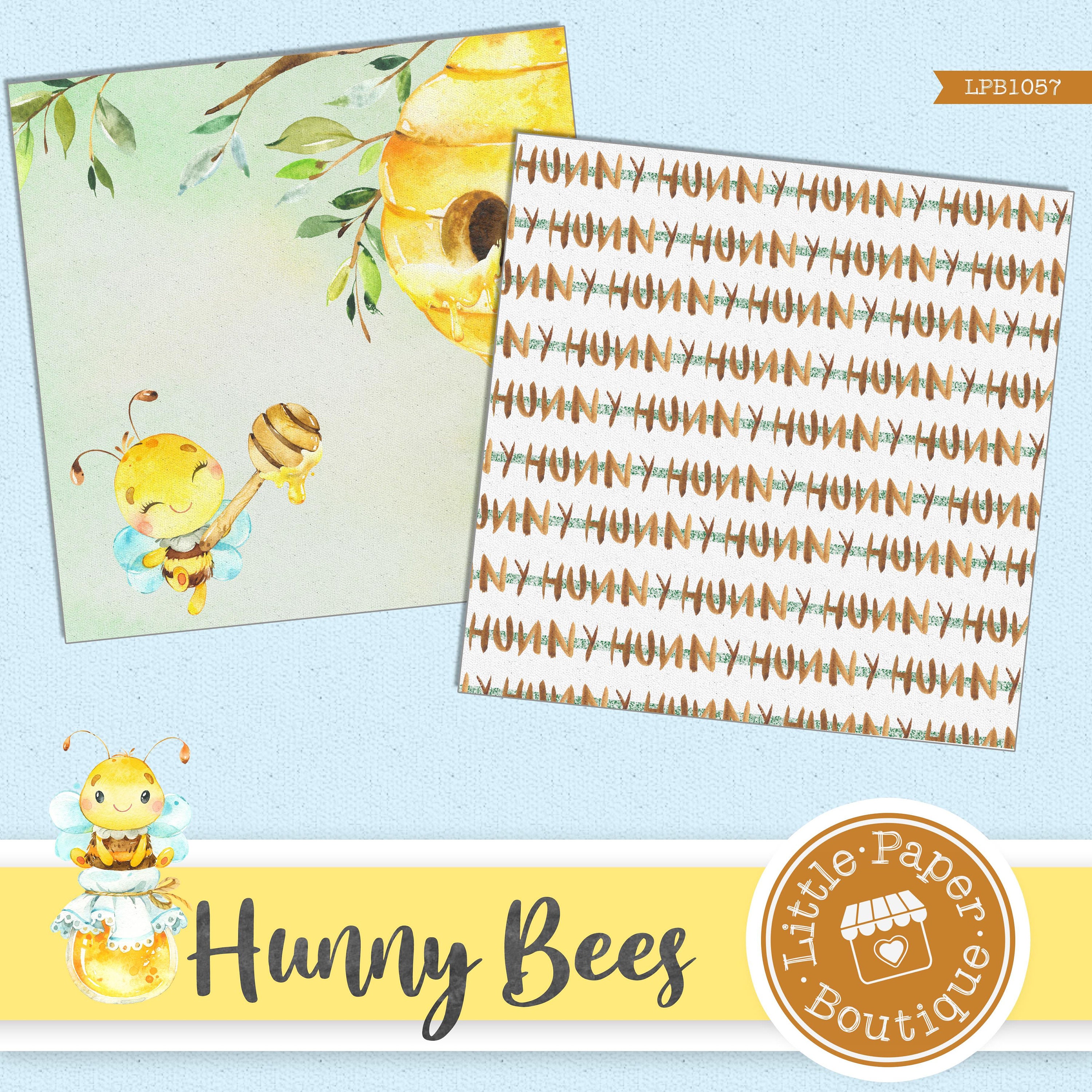 Busy Bee Digital Paper Scrapbook Papers Background Polka | Etsy