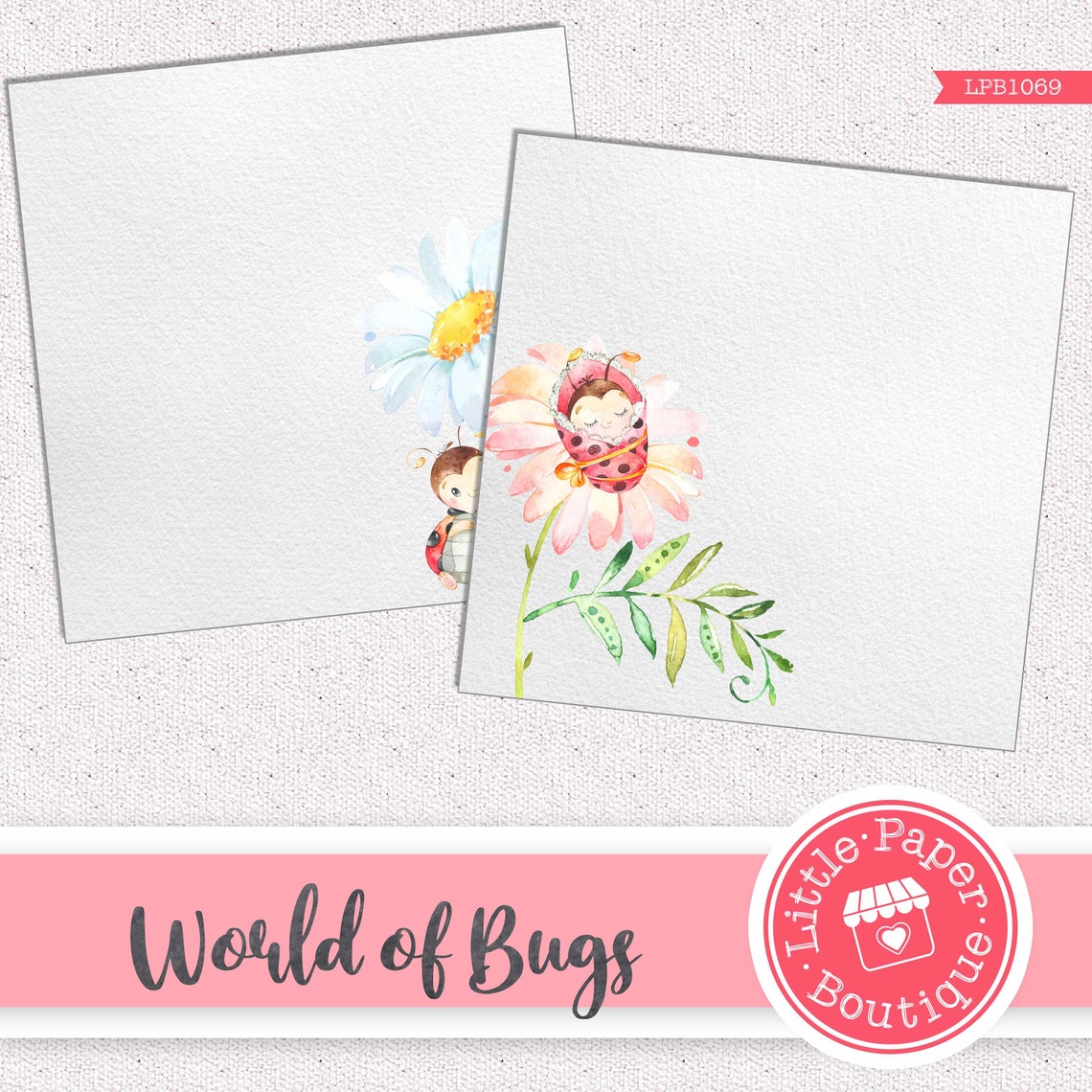 Ladybug Digital Paper Sweet Ladybug Scrapbook Papers | Etsy