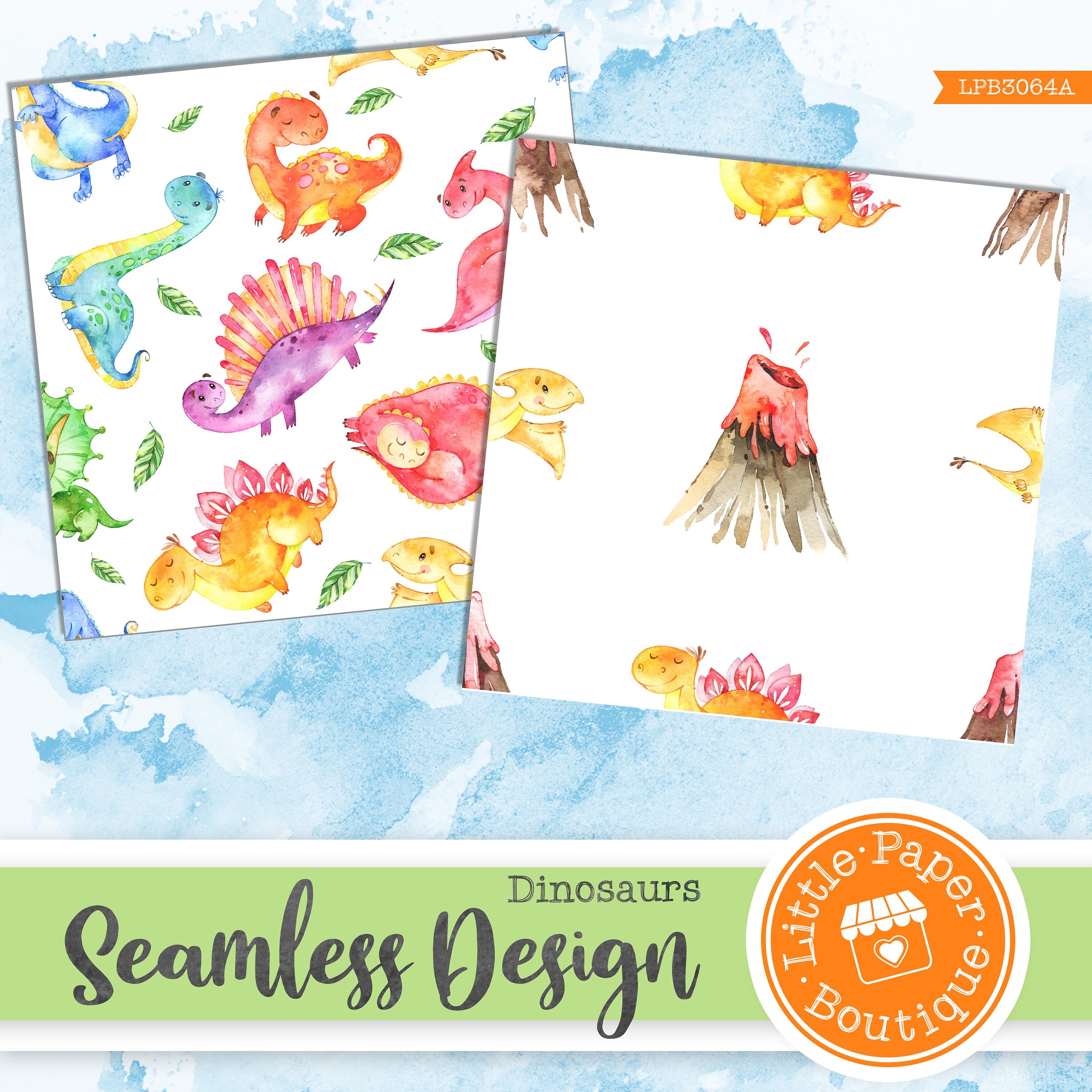 Dinosaur digital paper jurassic scrapbook papers dinosaurs | Etsy