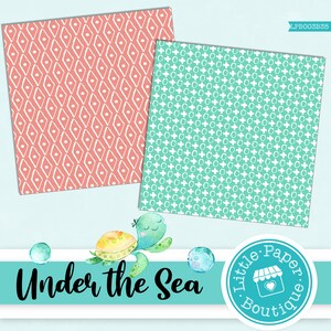 Ocean Friends, Marine Life, Sea Creatures, Digital Paper Pack Ocean ...