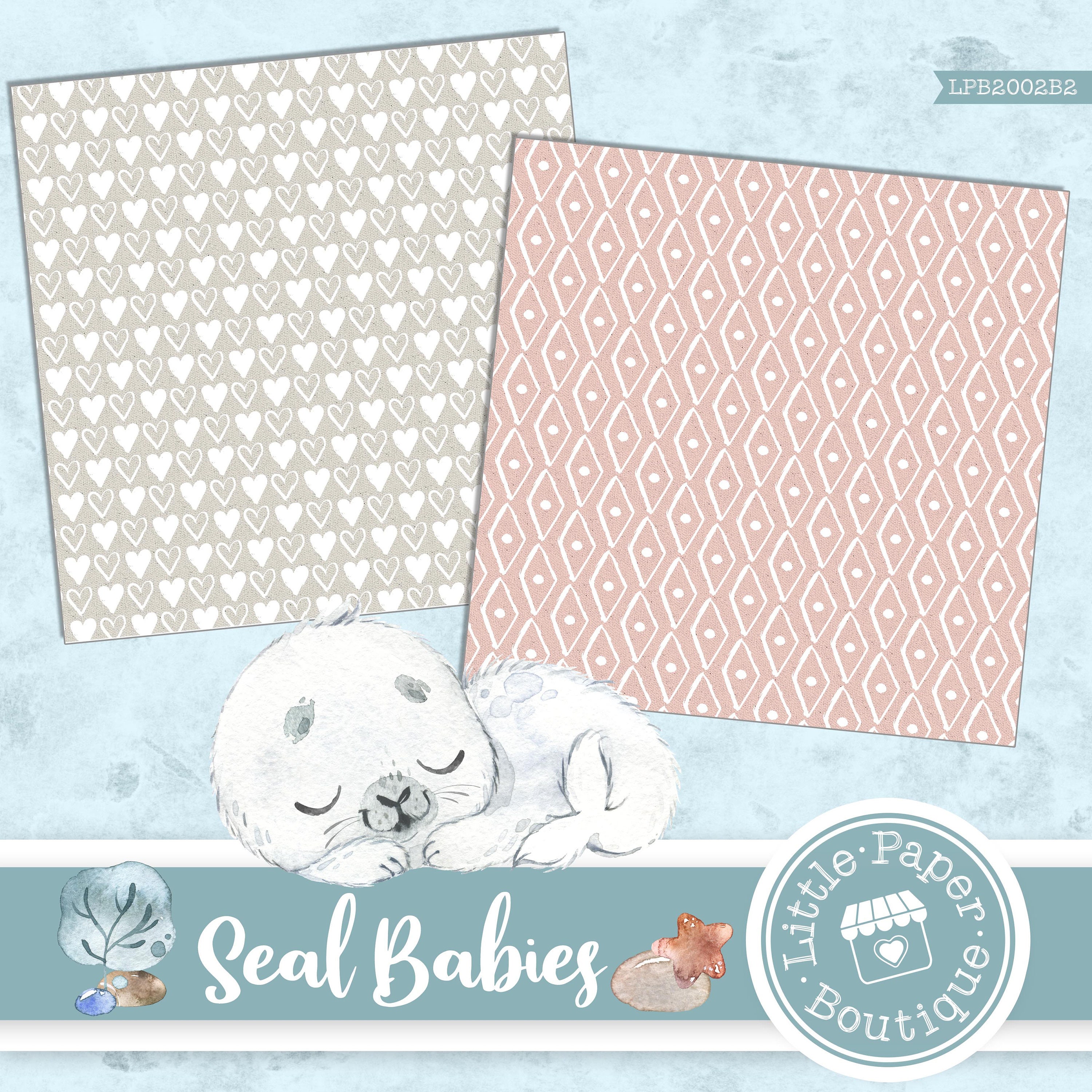 Seal Digital Paper Seal Pattern Ocean Pattern Digital - Etsy