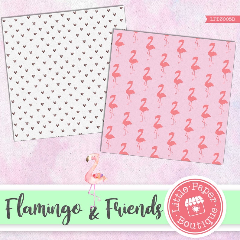 Flamingo Digital Paper Flamingos Papers Tropical Digital - Etsy