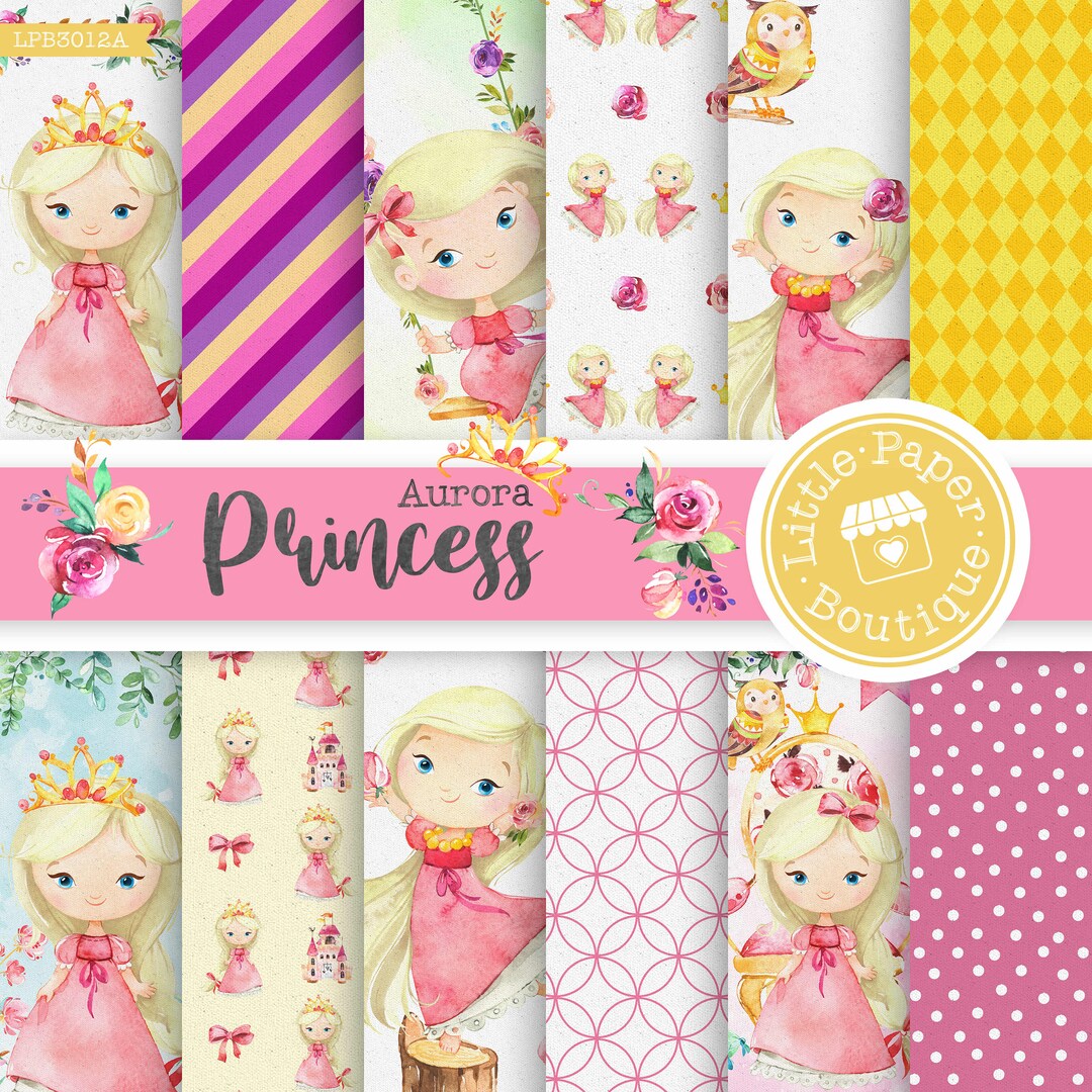 Princess Aurora, Sleeping Beauty, Briar Rose, Watercolor Fairytale ...