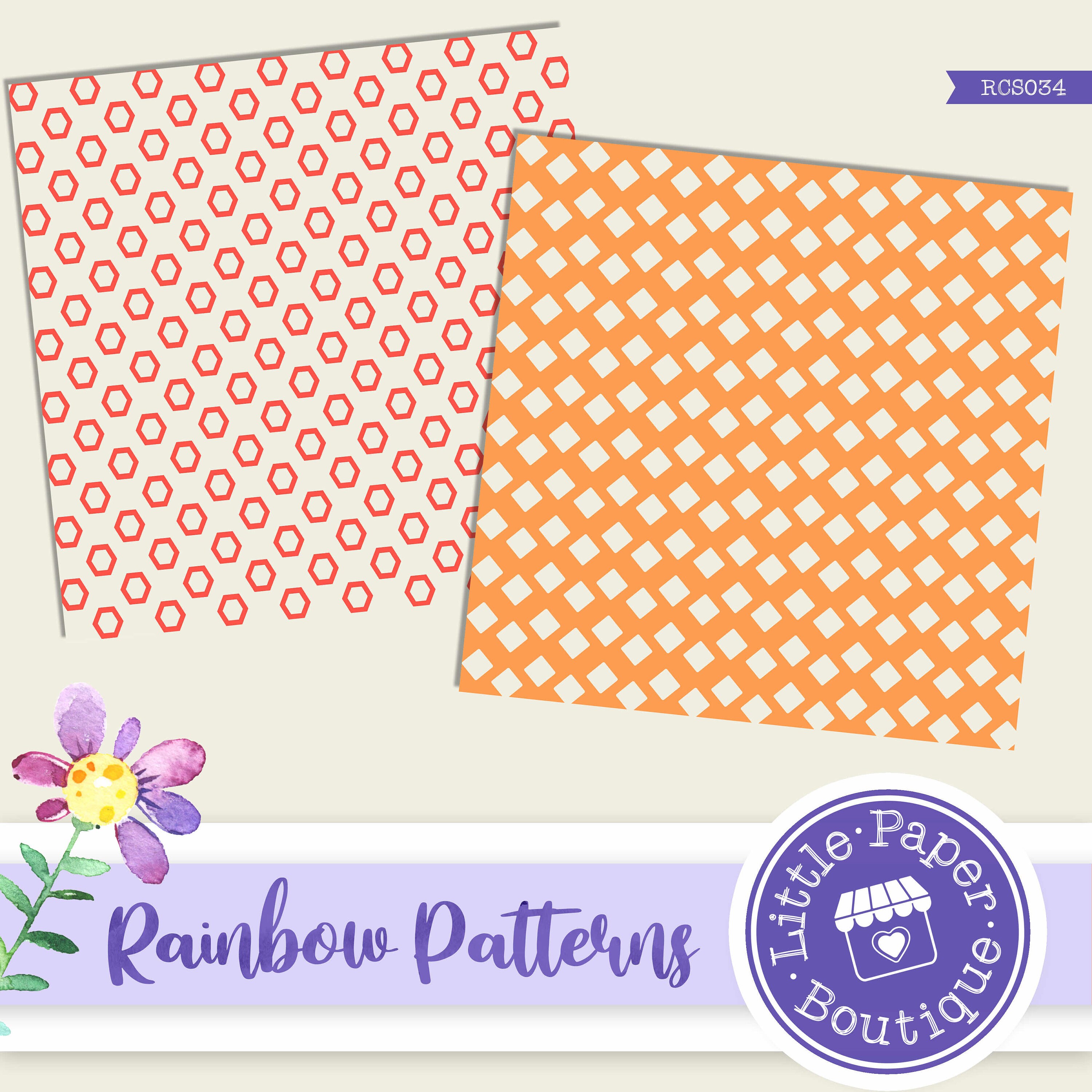 Bright Rainbow Digital Paper Set Rainbow Patterned Paper - Etsy