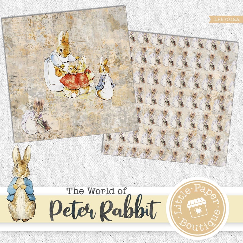 Peter Rabbit Paper Pack, Beatrix Potter, Digital Paper, Printable Paper ...