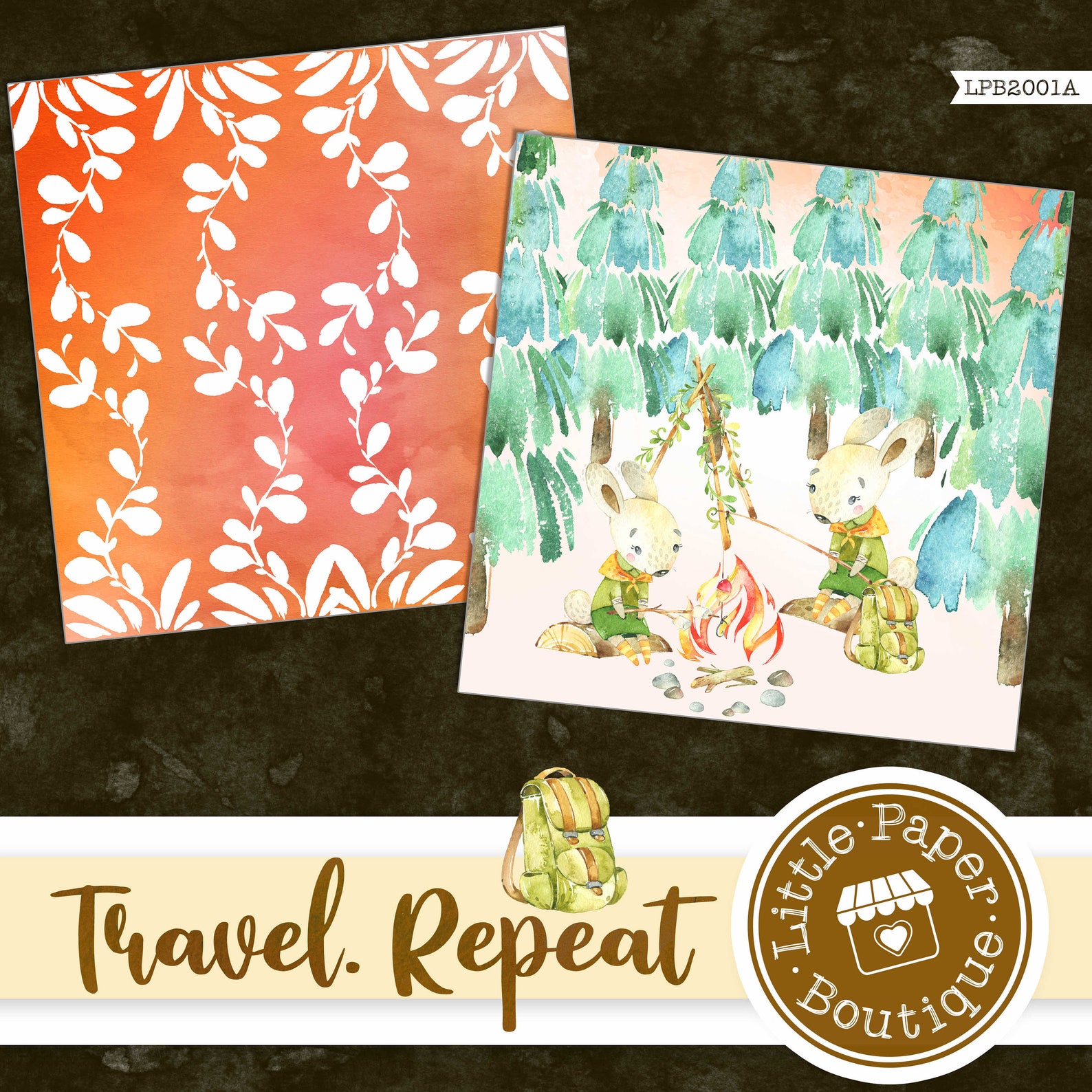 Camping Digital Paper Pack Camping Digital Background | Etsy