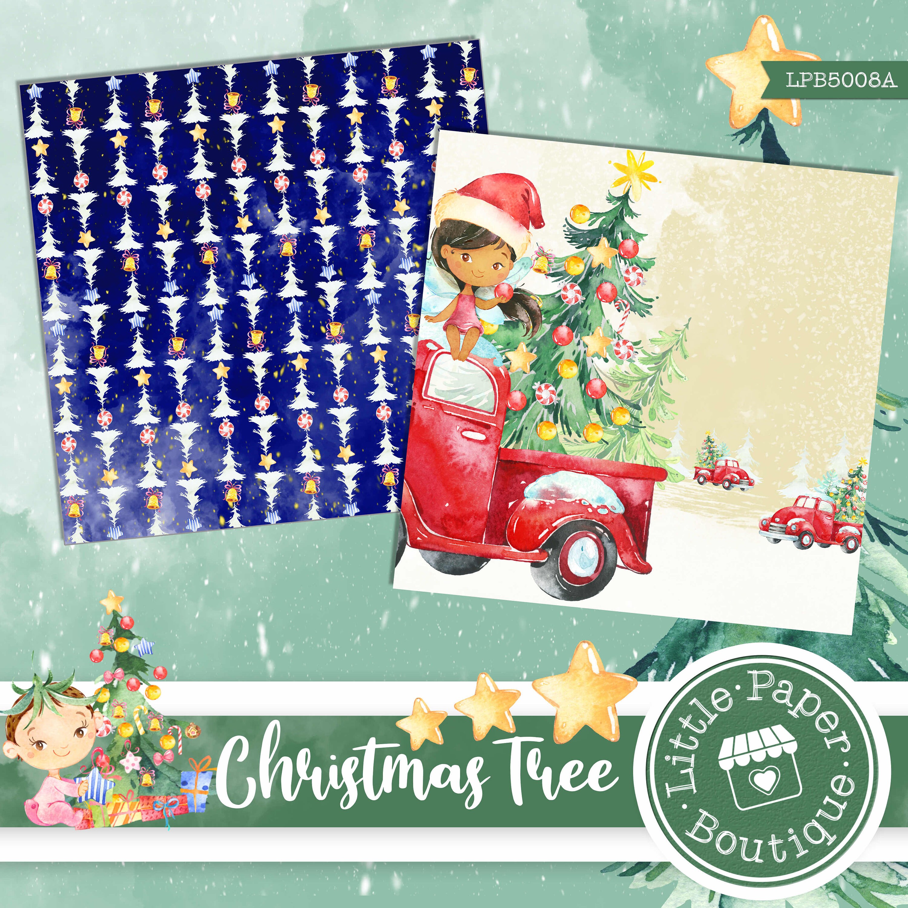 Christmas Digital Paper Holiday Scrapbook Papers Snowflake - Etsy