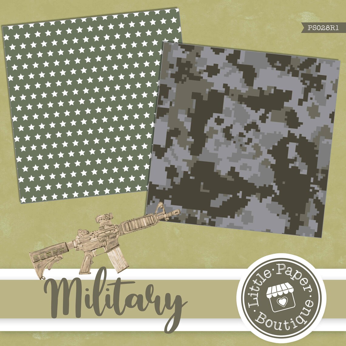 US Army Digital Paper, Army Theme Scrapbook, Military Scrapbook ...