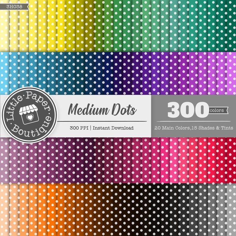 300 Tiny Polka Dot Digital Paper Digital Rainbow Polka Dot | Etsy