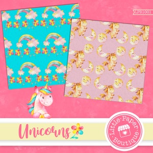 Unicorn Digital Paper, Whimsical Digital Paper, Unicorn Planner ...