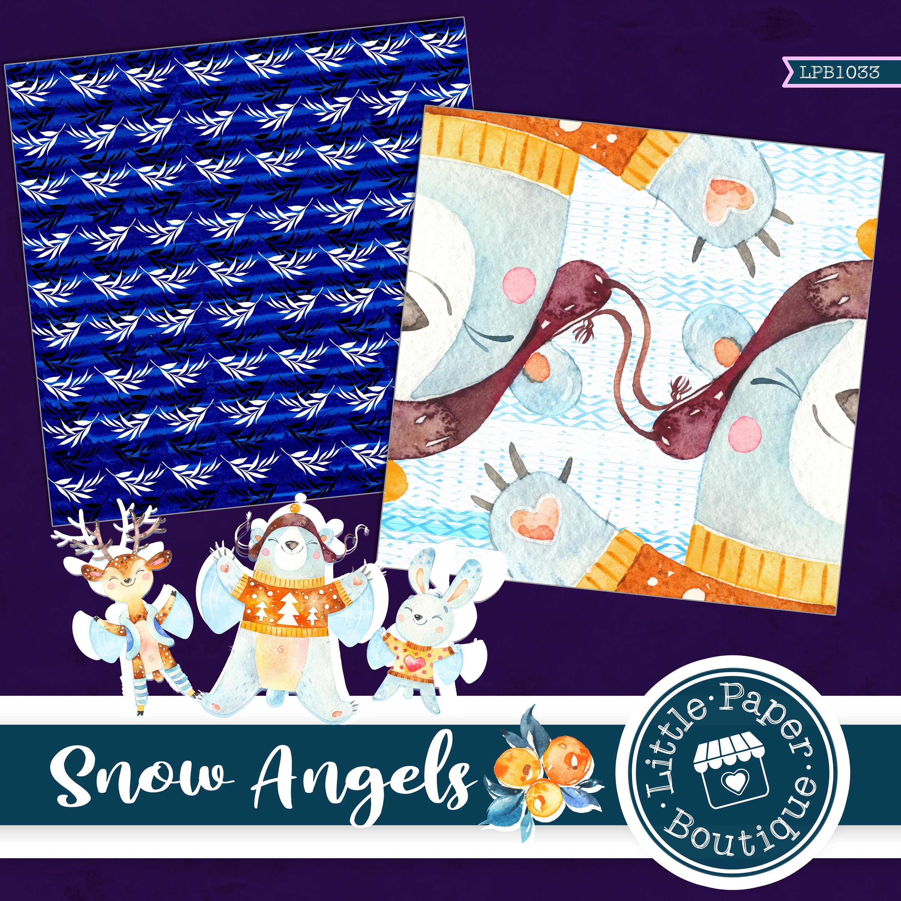 Winter Digital Paper Pack Snow Digital Paper Christmas - Etsy