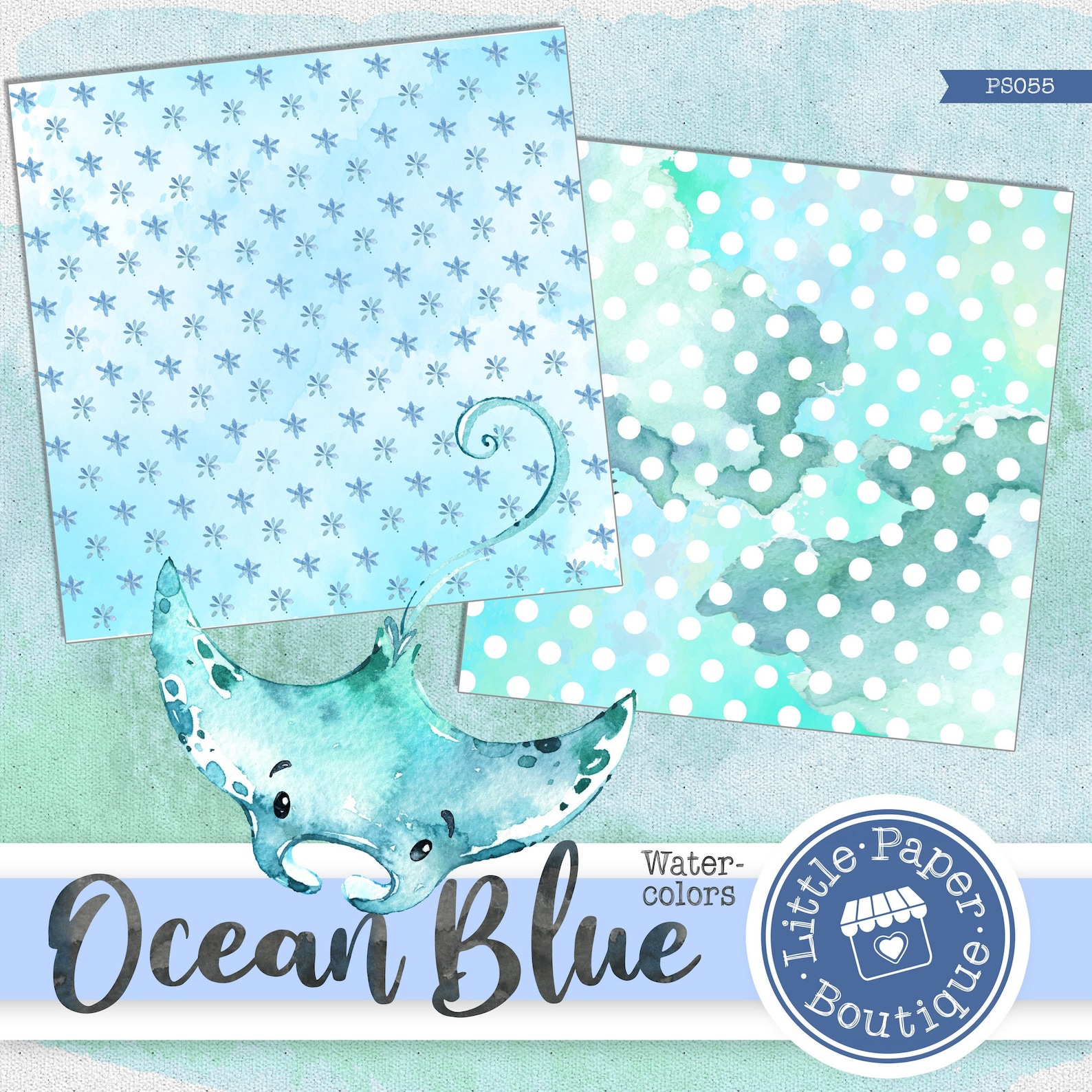 Digital Scrapbook Paper Set Printable Backgrounds Under - Etsy