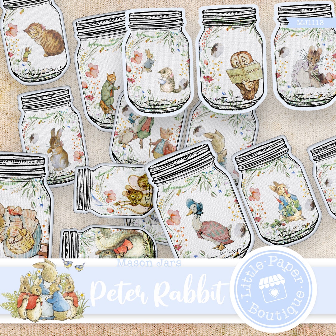 Peter Rabbit Junk Journal Mason Jars, Printable, Autumn, Vintage ...