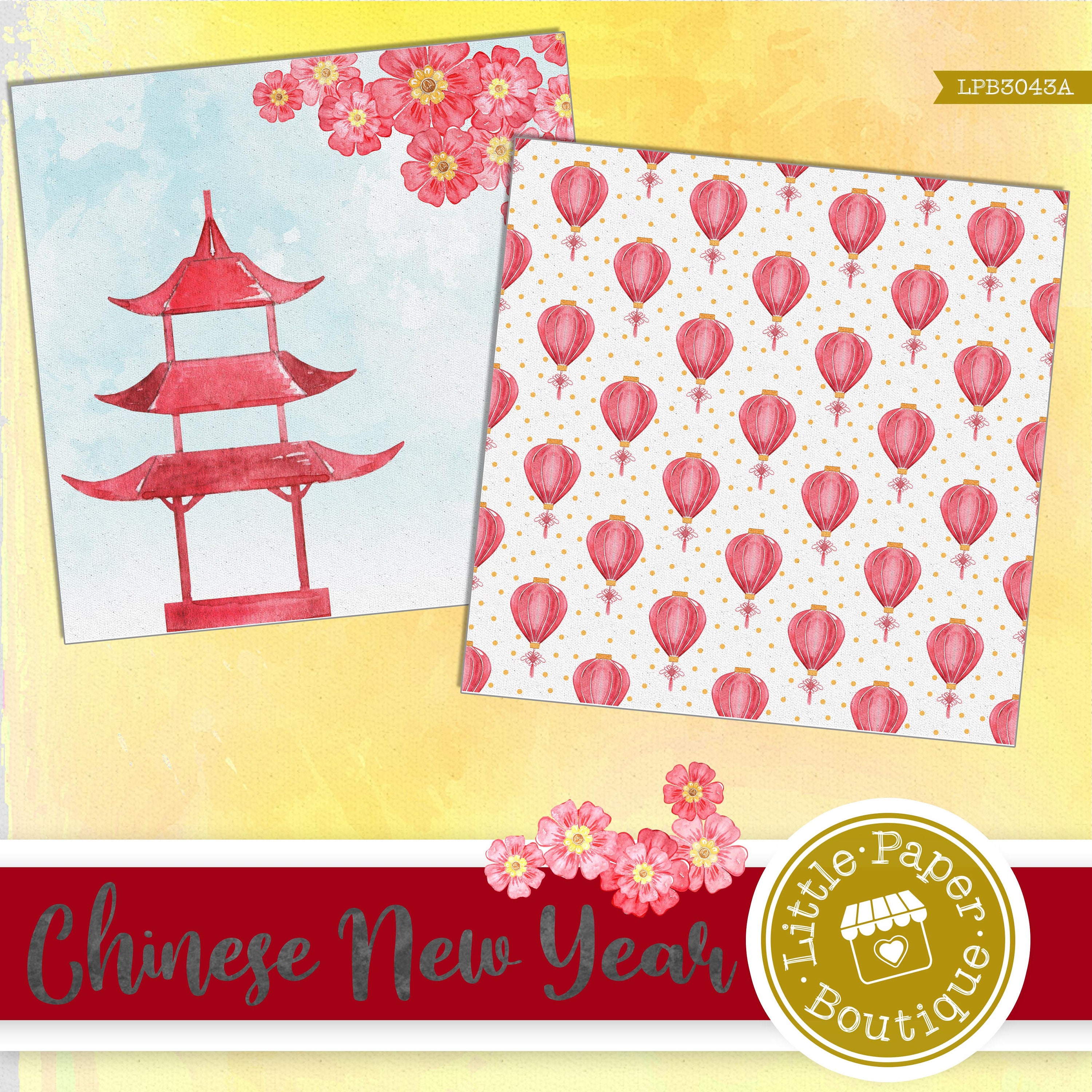 Vintage Chinese Dragon Art Digital Paper Pack. Red & Gold | Etsy