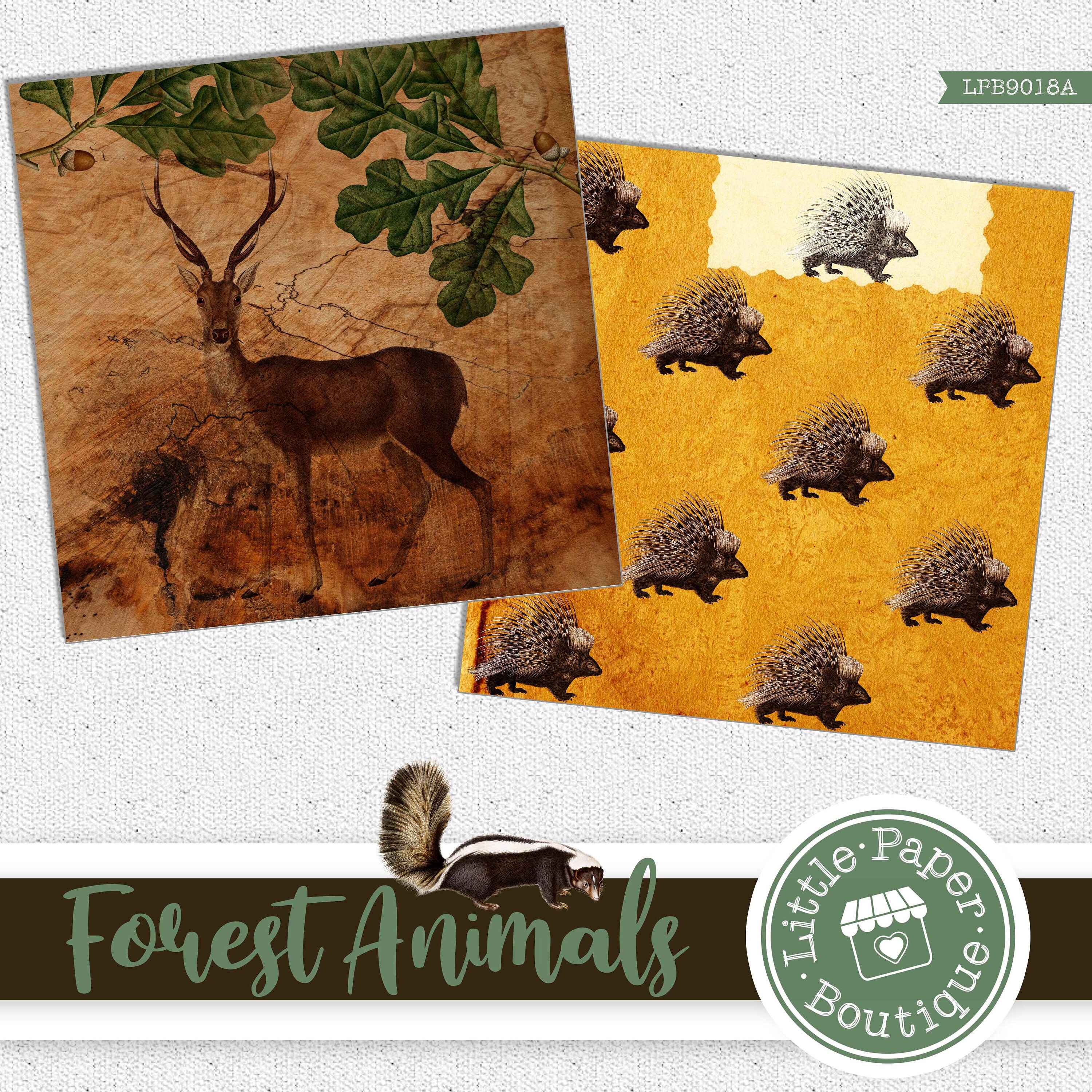 Woodland Animal Digital Paper Printable Forest Papers Woodlands ...