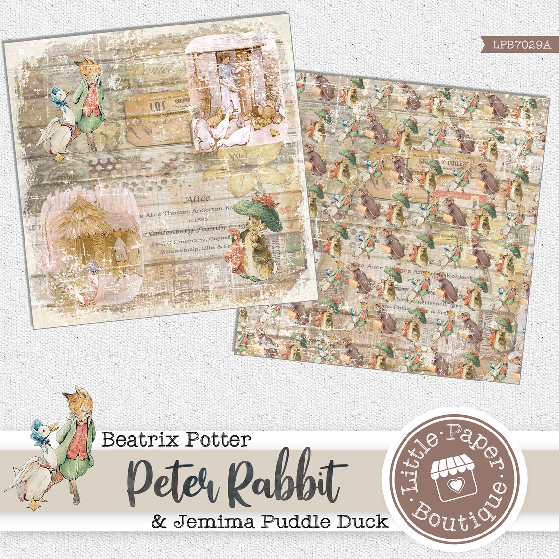 Peter Rabbit Paper Pack Beatrix Potter Digital Paper - Etsy