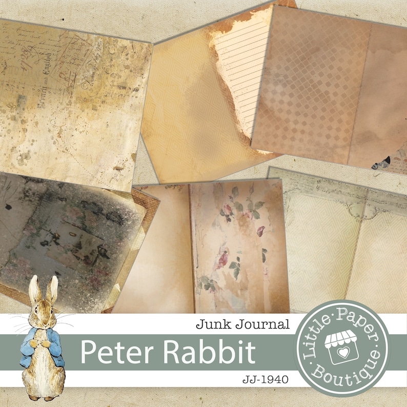 Peter Rabbit by Beatrix Potter Digital Junk Journal Kit (FULL KIT) With ...
