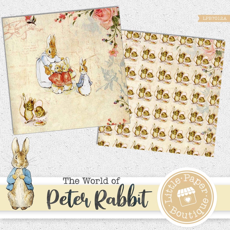 Peter Rabbit Paper Pack, Beatrix Potter, Digital Paper, Printable Paper ...