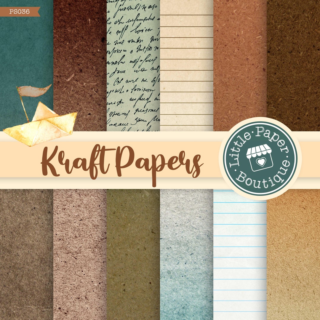 Kraft Digital Papers, Cardboard Backgrounds, Brown Scrapbook Paper ...